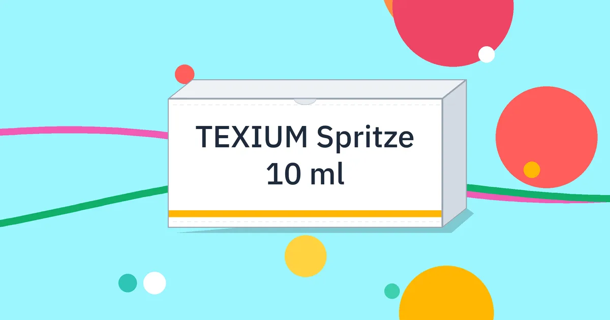 Symbolbild: Packung mit der Aufschrift TEXIUM Spritze 10 ml (PZN 20862330) – Verfügbarkeit und Bezug in Apotheken in Frankfurt am Main