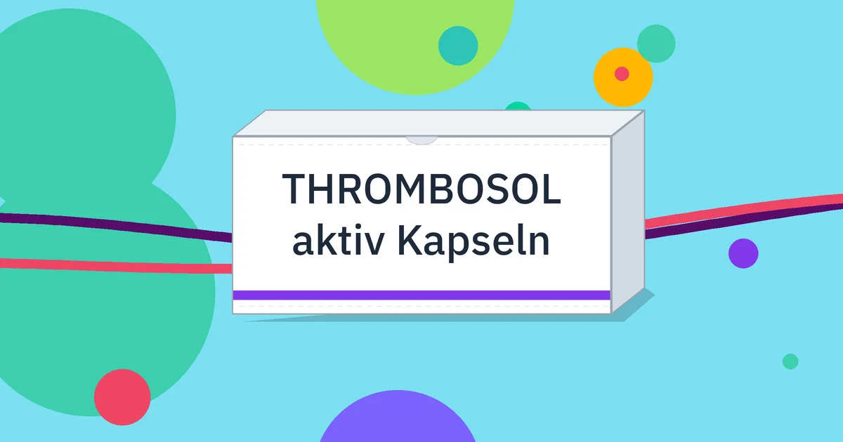 Symbolbild: Packung mit der Aufschrift THROMBOSOL aktiv Kapseln (PZN 12551099) – Verfügbarkeit und Bezug in Apotheken in Frankfurt am Main