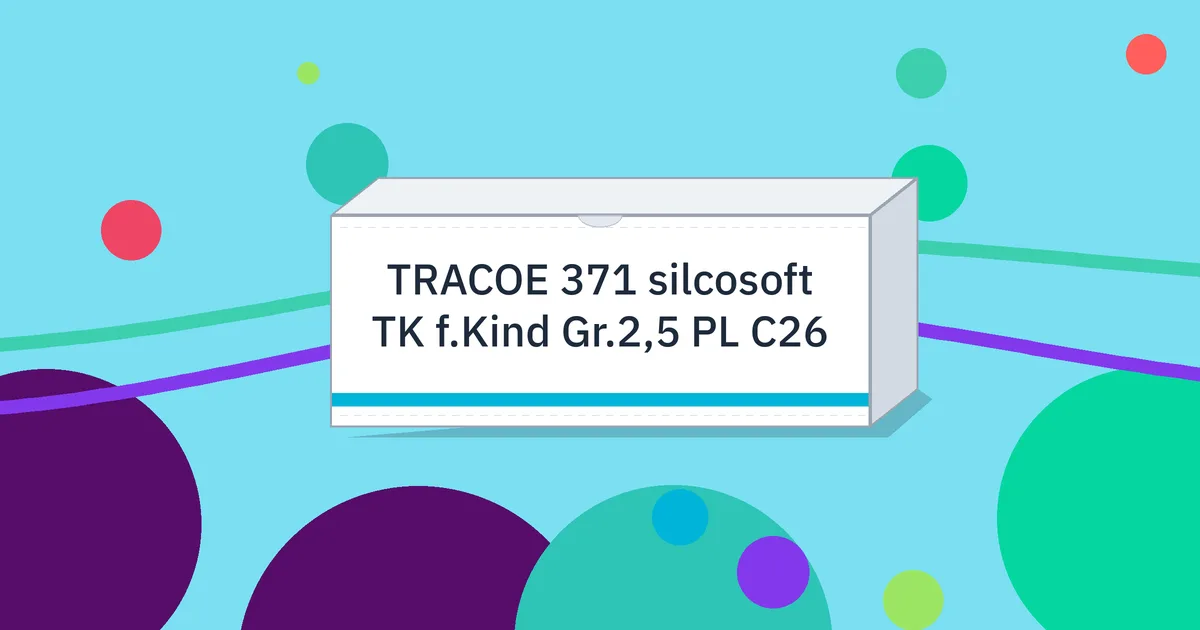 Symbolbild: Packung mit der Aufschrift TRACOE 371 silcosoft TK f.Kind Gr.2,5 PL C26 (PZN 14314860) – Verfügbarkeit und Bezug in Apotheken in Frankfurt am Main