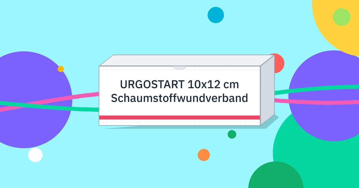 Symbolbild: Packung mit der Aufschrift URGOSTART 10x12 cm Schaumstoffwundverband (PZN 17312005) – Verfügbarkeit und Bezug in Apotheken in Frankfurt am Main