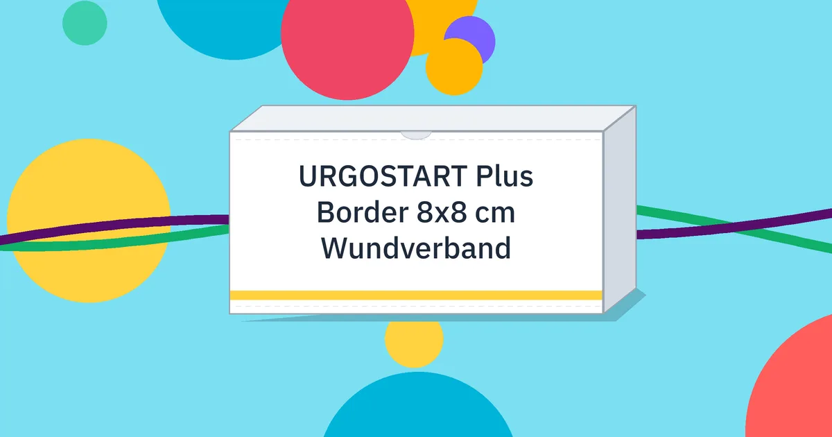 Symbolbild: Packung mit der Aufschrift URGOSTART Plus Border 8x8 cm Wundverband (PZN 18822493) – Verfügbarkeit und Bezug in Apotheken in Frankfurt am Main