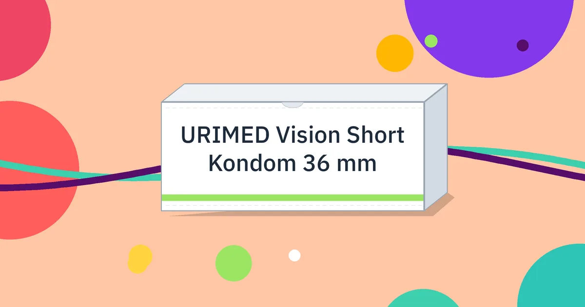 Symbolbild: Packung mit der Aufschrift URIMED Vision Short Kondom 36 mm (PZN 00500180) – Verfügbarkeit und Bezug in Apotheken in Frankfurt am Main