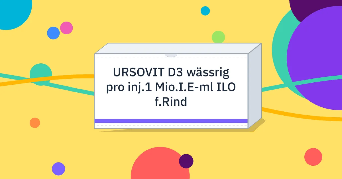 Symbolbild: Packung mit der Aufschrift URSOVIT D3 wässrig pro inj.1 Mio.I.E-ml ILO f.Rind (PZN 01978021) – Verfügbarkeit und Bezug in Apotheken in Frankfurt am Main