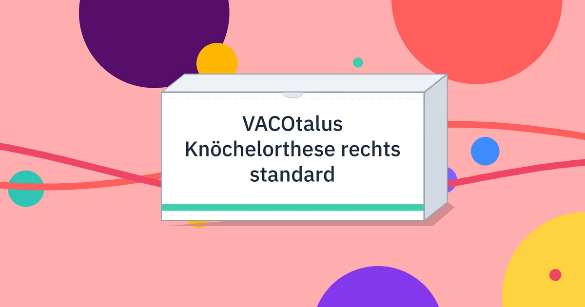 Symbolbild: Packung mit der Aufschrift VACOtalus Knöchelorthese rechts standard (PZN 17373840) – Verfügbarkeit und Bezug in Apotheken in Frankfurt am Main