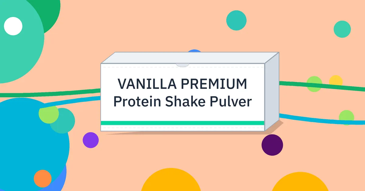 Symbolbild: Packung mit der Aufschrift VANILLA PREMIUM Protein Shake Pulver (PZN 20617033) – Verfügbarkeit und Bezug in Apotheken in Frankfurt am Main