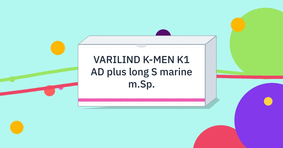 Symbolbild: Packung mit der Aufschrift VARILIND K-MEN K1 AD plus long S marine m.Sp. (PZN 20569050) – Verfügbarkeit und Bezug in Apotheken in Frankfurt am Main