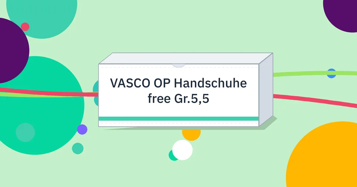 Symbolbild: Packung mit der Aufschrift VASCO OP Handschuhe free Gr.5,5 (PZN 10626491) – Verfügbarkeit und Bezug in Apotheken in Frankfurt am Main