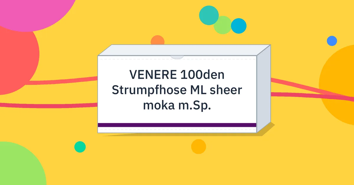 Symbolbild: Packung mit der Aufschrift VENERE 100den Strumpfhose ML sheer moka m.Sp. (PZN 16170750) – Verfügbarkeit und Bezug in Apotheken in Frankfurt am Main