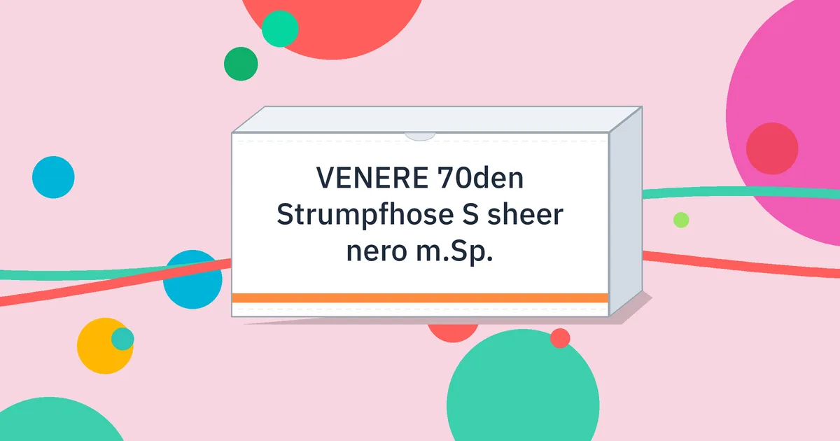 Symbolbild: Packung mit der Aufschrift VENERE 70den Strumpfhose S sheer nero m.Sp. (PZN 16172950) – Verfügbarkeit und Bezug in Apotheken in Frankfurt am Main