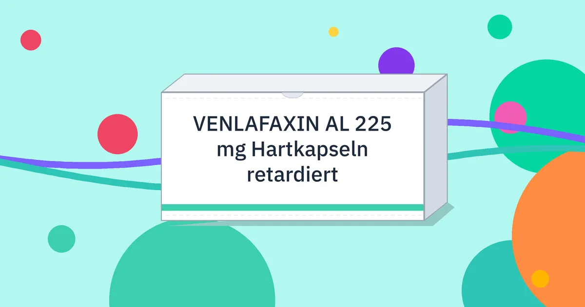 Symbolbild: Packung mit der Aufschrift VENLAFAXIN AL 225 mg Hartkapseln retardiert (PZN 13423280) – Verfügbarkeit und Bezug in Apotheken in Frankfurt am Main