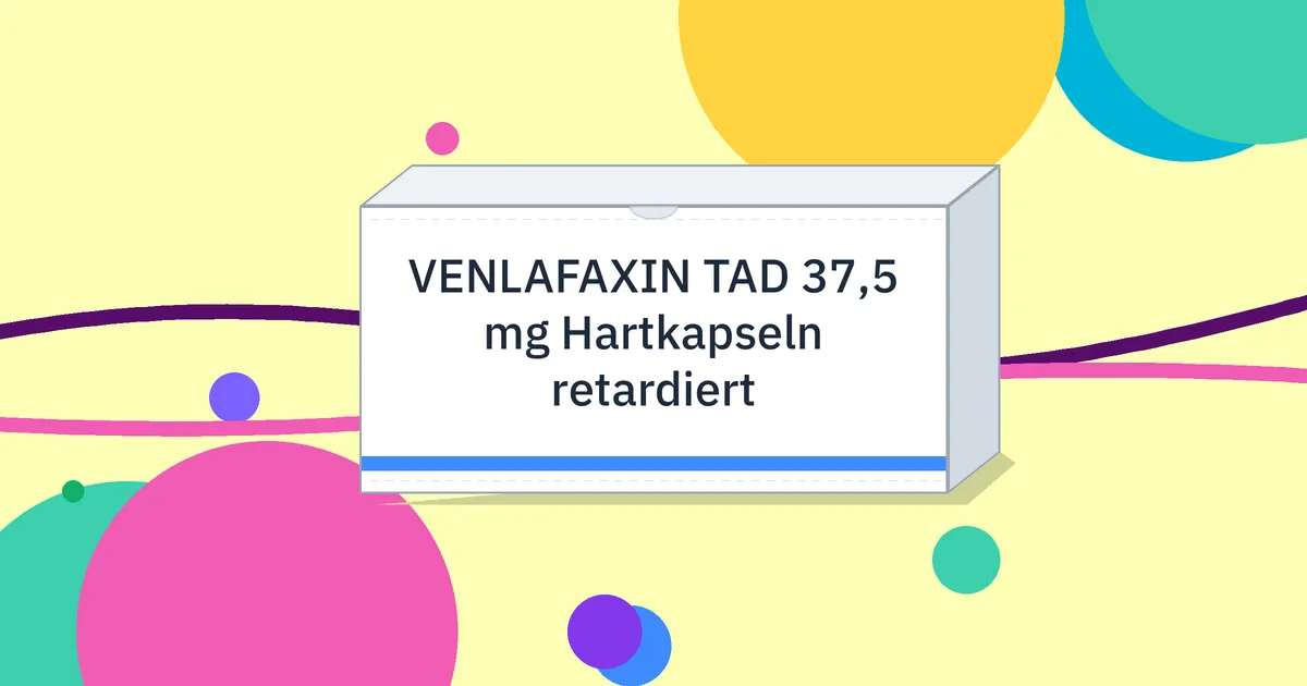 Symbolbild: Packung mit der Aufschrift VENLAFAXIN TAD 37,5 mg Hartkapseln retardiert (PZN 02566378) – Verfügbarkeit und Bezug in Apotheken in Frankfurt am Main