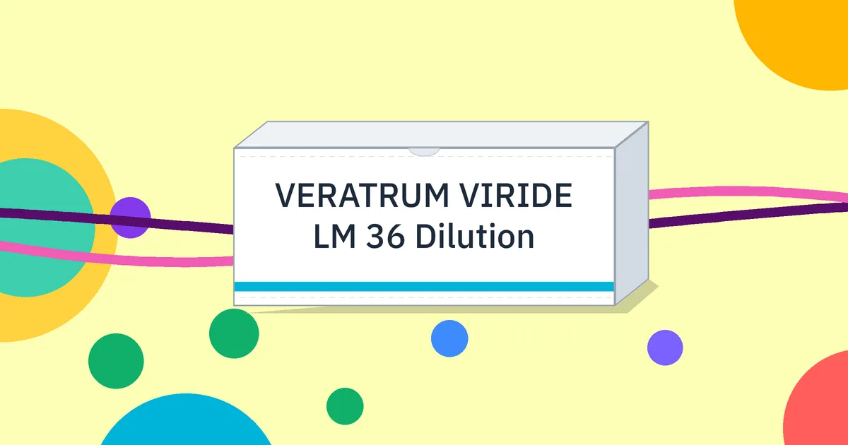 Symbolbild: Packung mit der Aufschrift VERATRUM VIRIDE LM 36 Dilution (PZN 13265680) – Verfügbarkeit und Bezug in Apotheken in Frankfurt am Main