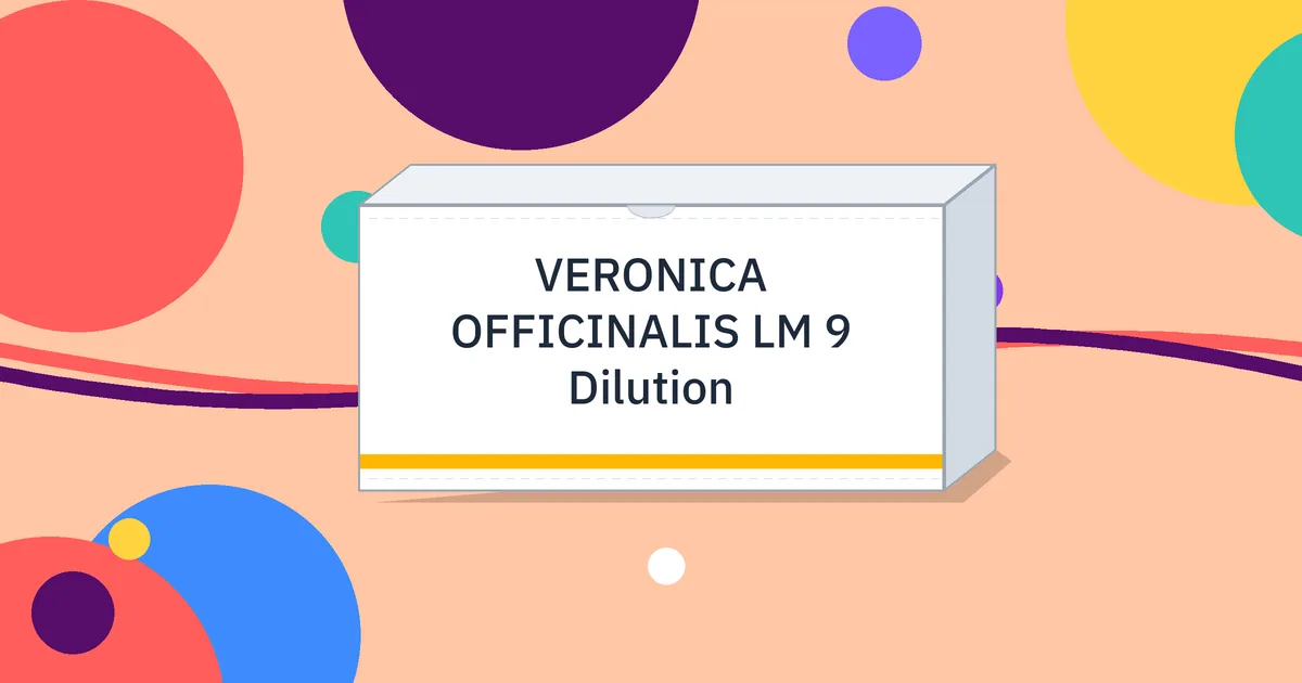 Symbolbild: Packung mit der Aufschrift VERONICA OFFICINALIS LM 9 Dilution (PZN 13269844) – Verfügbarkeit und Bezug in Apotheken in Frankfurt am Main