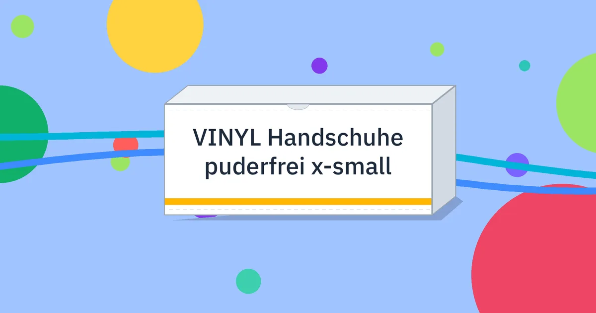 Symbolbild: Packung mit der Aufschrift VINYL Handschuhe puderfrei x-small (PZN 01235308) – Verfügbarkeit und Bezug in Apotheken in Frankfurt am Main
