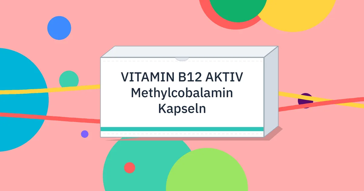 Symbolbild: Packung mit der Aufschrift VITAMIN B12 AKTIV Methylcobalamin Kapseln (PZN 12420517) – Verfügbarkeit und Bezug in Apotheken in Frankfurt am Main