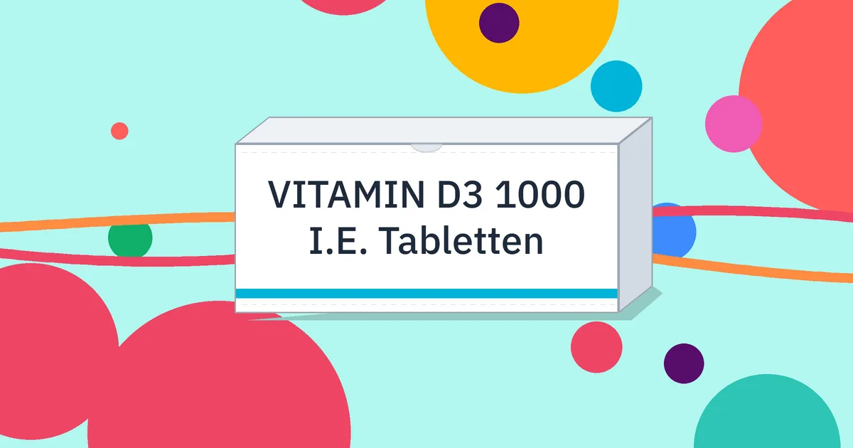 Symbolbild: Packung mit der Aufschrift VITAMIN D3 1000 I.E. Tabletten (PZN 12729924) – Verfügbarkeit und Bezug in Apotheken in Frankfurt am Main
