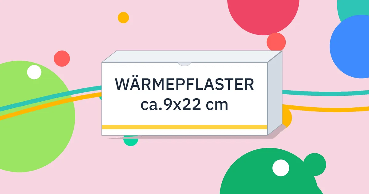 Symbolbild: Packung mit der Aufschrift WÄRMEPFLASTER ca.9x22 cm (PZN 12373491) – Verfügbarkeit und Bezug in Apotheken in Frankfurt am Main