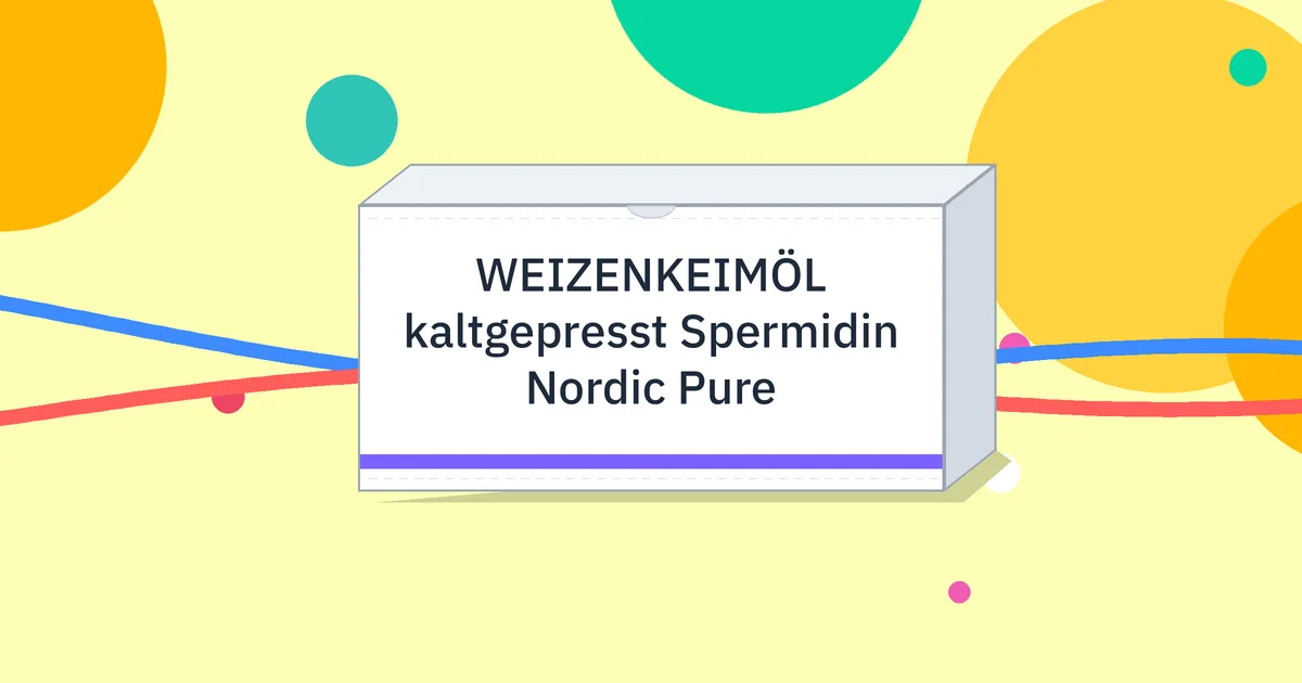 Symbolbild: Packung mit der Aufschrift WEIZENKEIMÖL kaltgepresst Spermidin Nordic Pure (PZN 20094977) – Verfügbarkeit und Bezug in Apotheken in Frankfurt am Main