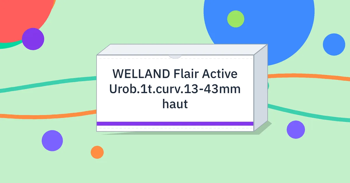 Symbolbild: Packung mit der Aufschrift WELLAND Flair Active Urob.1t.curv.13-43mm haut (PZN 09899278) – Verfügbarkeit und Bezug in Apotheken in Frankfurt am Main