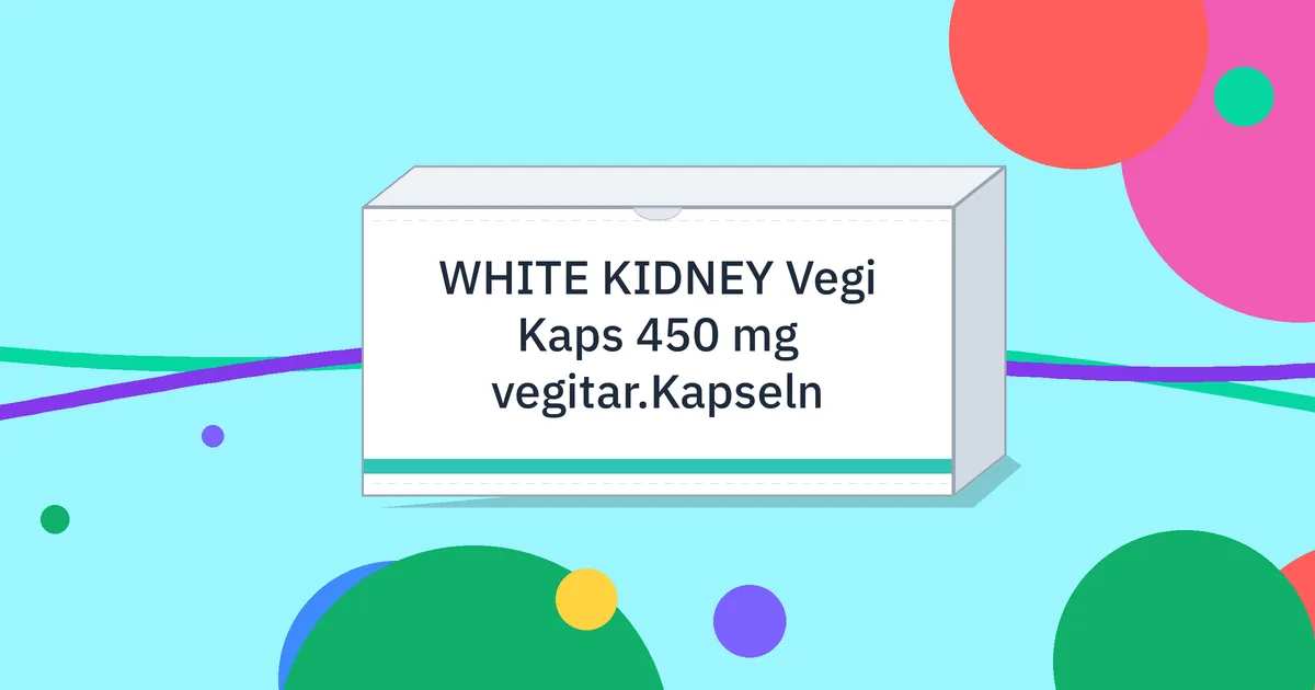 Symbolbild: Packung mit der Aufschrift WHITE KIDNEY Vegi Kaps 450 mg vegitar.Kapseln (PZN 02465683) – Verfügbarkeit und Bezug in Apotheken in Frankfurt am Main