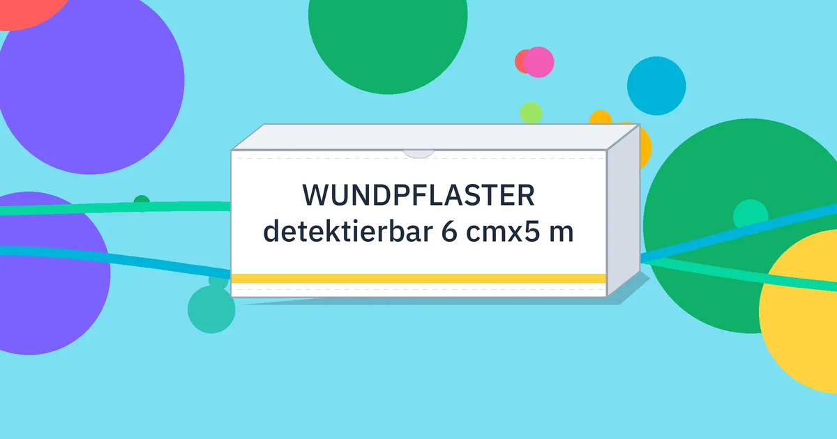 Symbolbild: Packung mit der Aufschrift WUNDPFLASTER detektierbar 6 cmx5 m (PZN 06094433) – Verfügbarkeit und Bezug in Apotheken in Frankfurt am Main