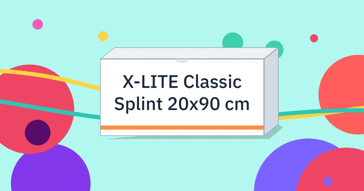 Symbolbild: Packung mit der Aufschrift X-LITE Classic Splint 20x90 cm (PZN 11188892) – Verfügbarkeit und Bezug in Apotheken in Frankfurt am Main