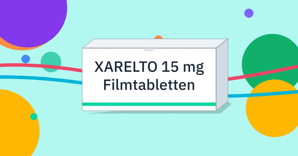 Symbolbild: Packung mit der Aufschrift XARELTO 15 mg Filmtabletten (PZN 13721818) – Verfügbarkeit und Bezug in Apotheken in Frankfurt am Main