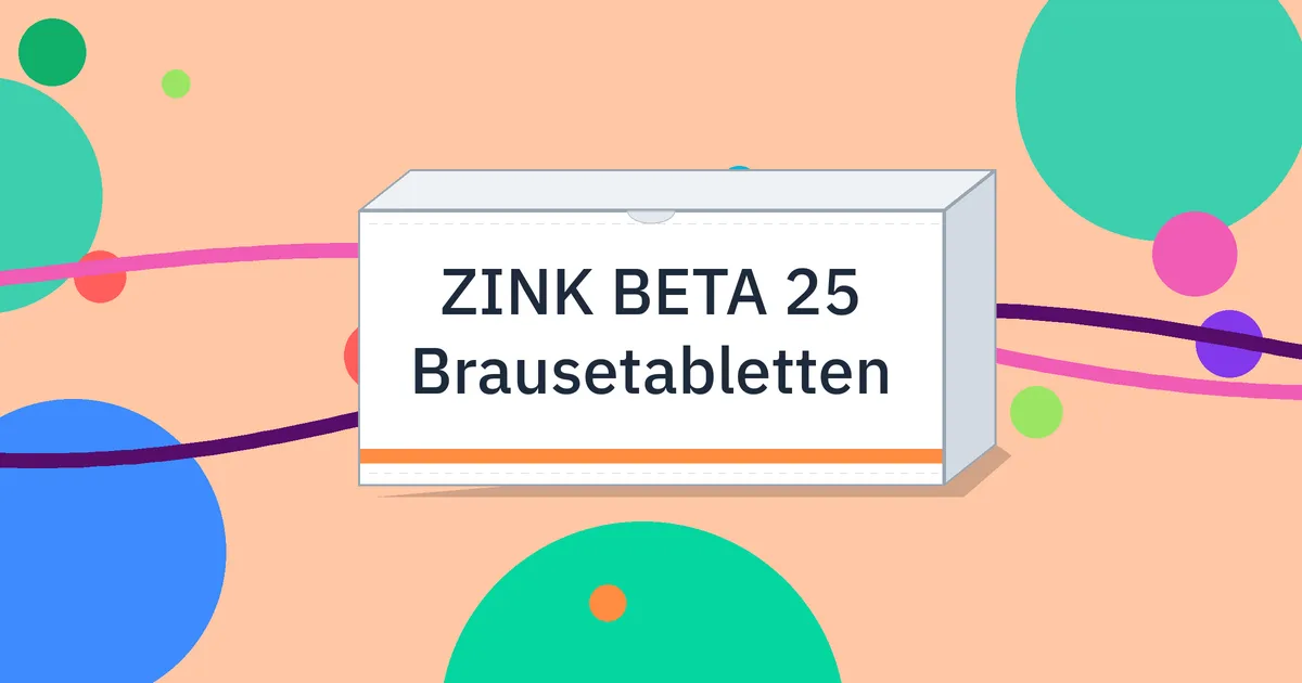 Symbolbild: Packung mit der Aufschrift ZINK BETA 25 Brausetabletten (PZN 08653486) – Verfügbarkeit und Bezug in Apotheken in Frankfurt am Main