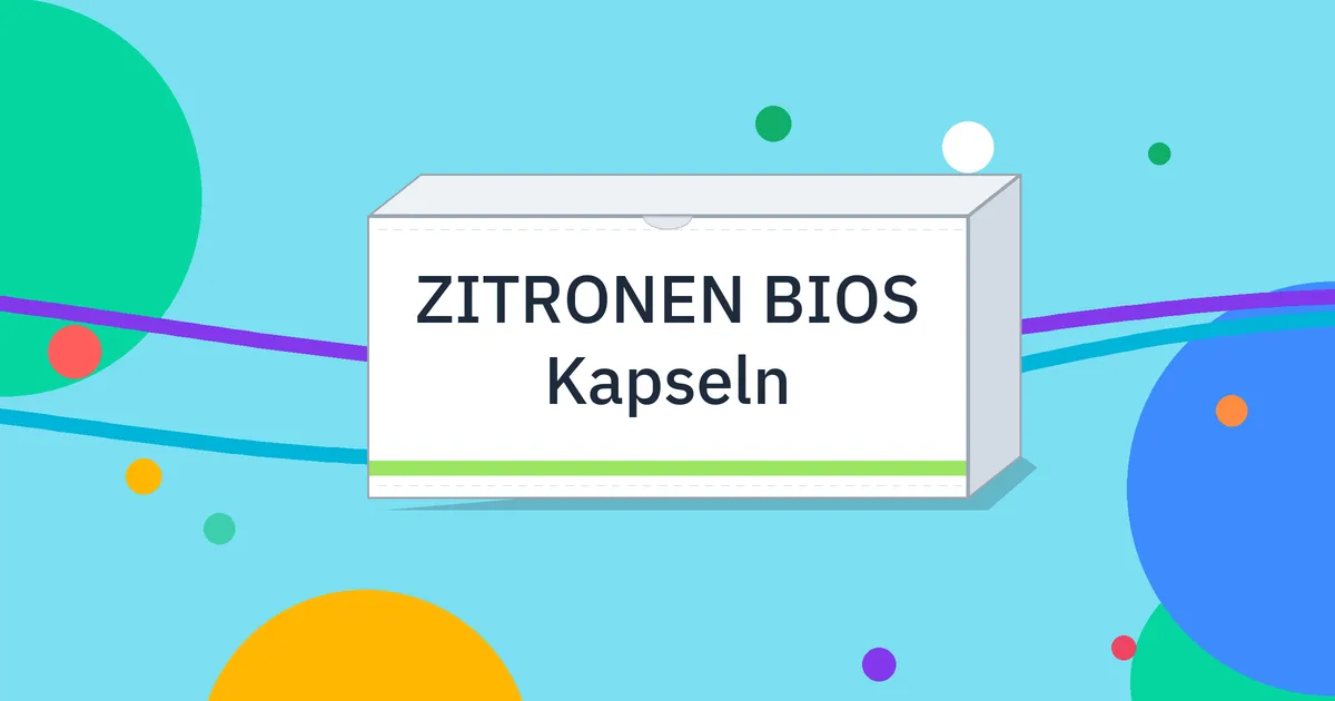 Symbolbild: Packung mit der Aufschrift ZITRONEN BIOS Kapseln (PZN 01104693) – Verfügbarkeit und Bezug in Apotheken in Frankfurt am Main