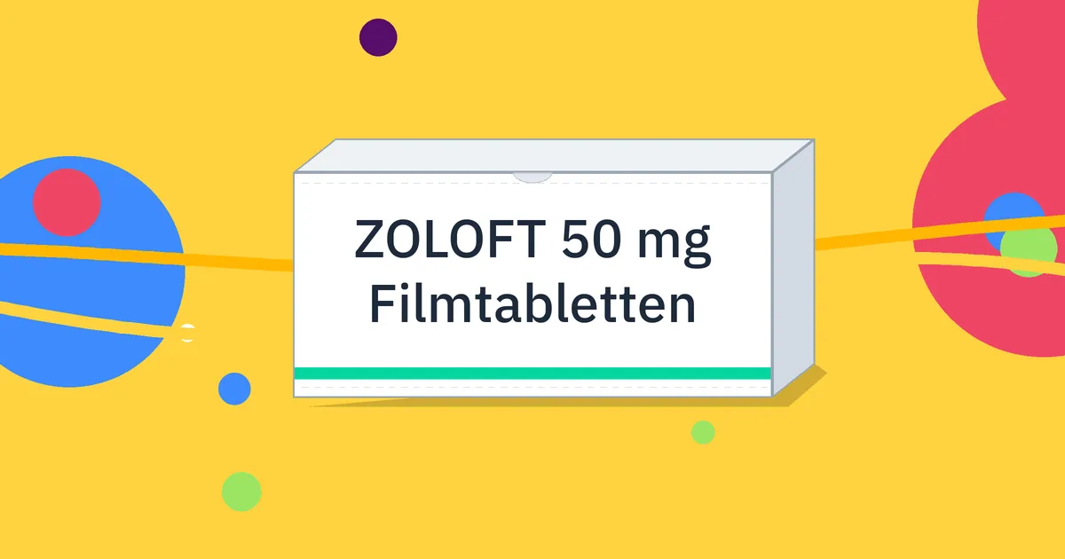 Symbolbild: Packung mit der Aufschrift ZOLOFT 50 mg Filmtabletten (PZN 07577843) – Verfügbarkeit und Bezug in Apotheken in Frankfurt am Main