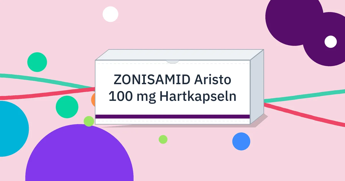 Symbolbild: Packung mit der Aufschrift ZONISAMID Aristo 100 mg Hartkapseln (PZN 11853409) – Verfügbarkeit und Bezug in Apotheken in Frankfurt am Main