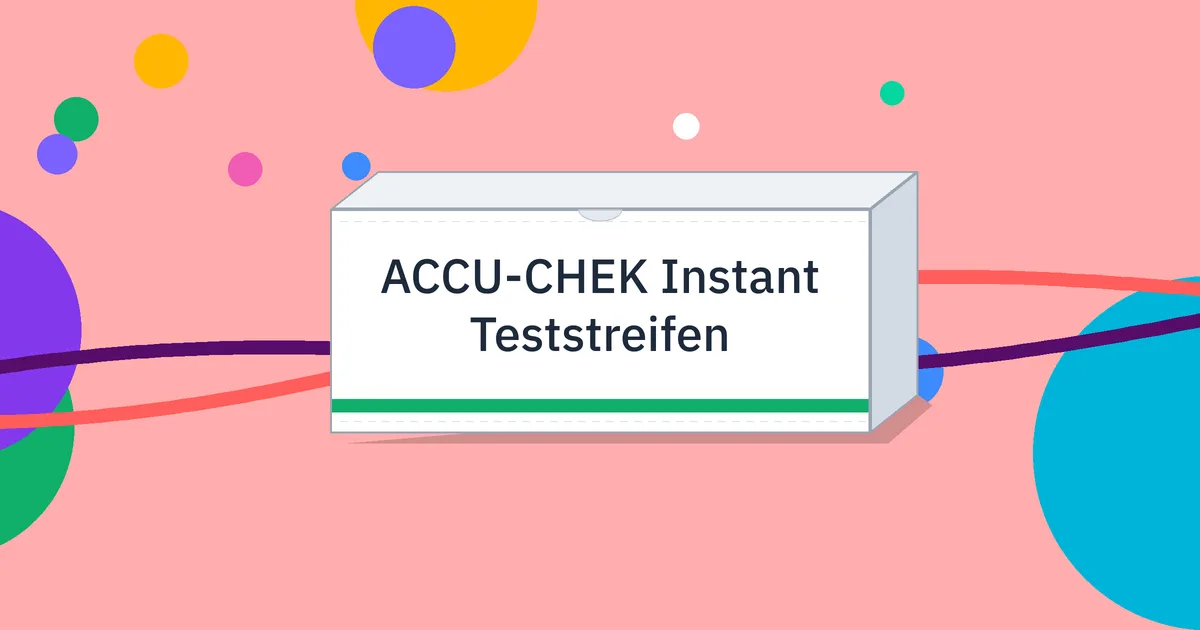 Symbolbild: Packung mit der Aufschrift ACCU-CHEK Instant Teststreifen (PZN 20080343) – Verfügbarkeit und Bezug in Apotheken in Frankfurt am Main