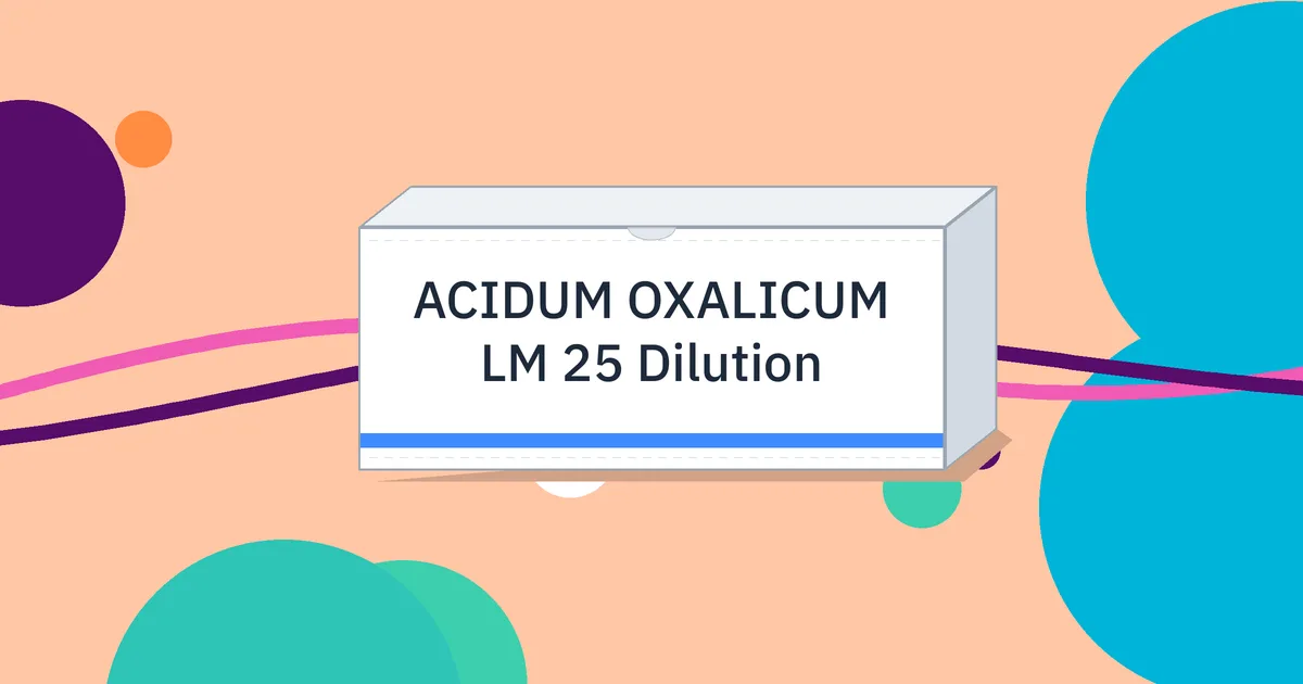 Symbolbild: Packung mit der Aufschrift ACIDUM OXALICUM LM 25 Dilution (PZN 13281325) – Verfügbarkeit und Bezug in Apotheken in Frankfurt am Main