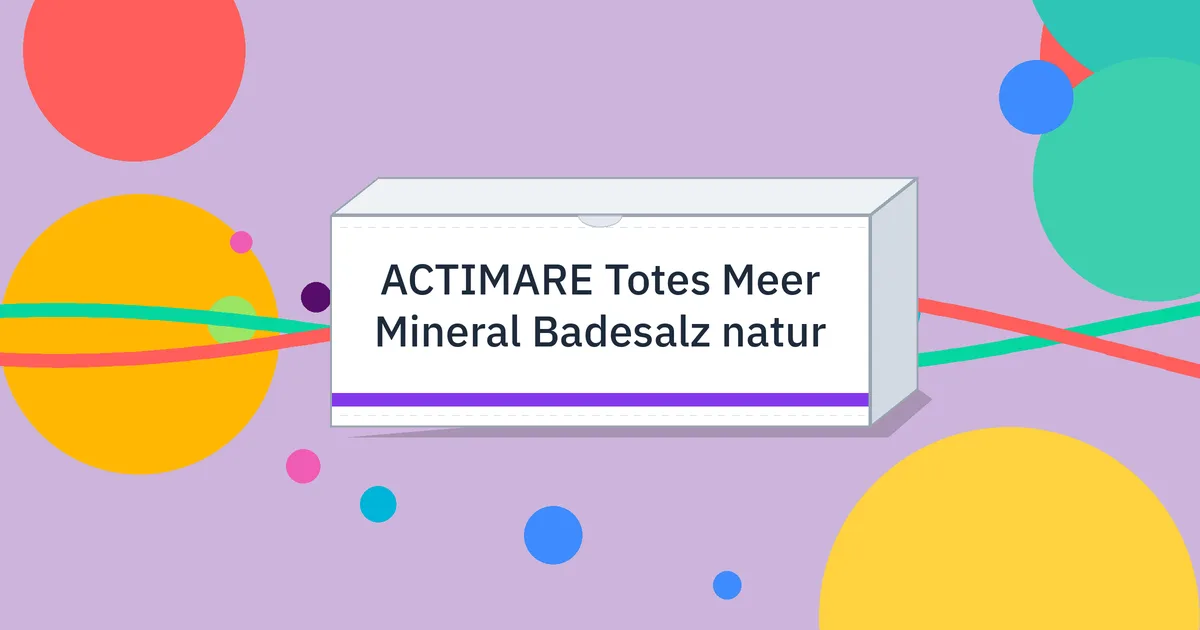 Symbolbild: Packung mit der Aufschrift ACTIMARE Totes Meer Mineral Badesalz natur (PZN 13416802) – Verfügbarkeit und Bezug in Apotheken in Frankfurt am Main