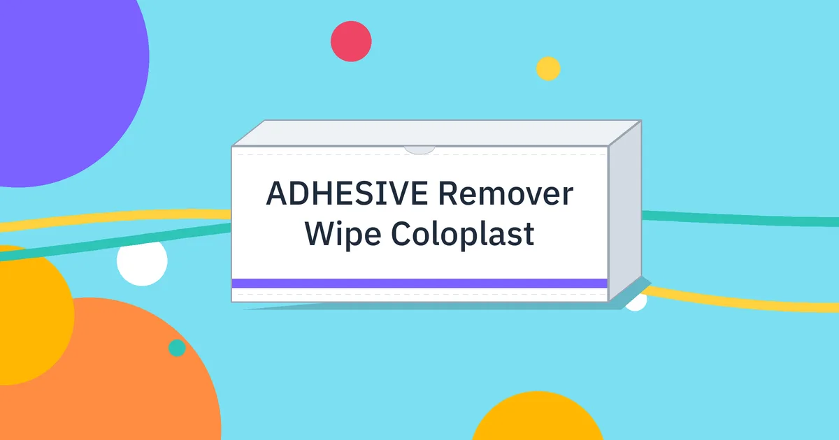 Symbolbild: Packung mit der Aufschrift ADHESIVE Remover Wipe Coloplast (PZN 09619600) – Verfügbarkeit und Bezug in Apotheken in Frankfurt am Main