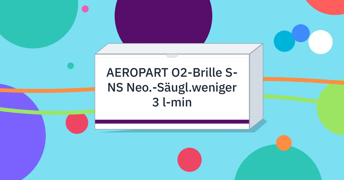 Symbolbild: Packung mit der Aufschrift AEROPART O2-Brille S-NS Neo.-Säugl.weniger 3 l-min (PZN 01075595) – Verfügbarkeit und Bezug in Apotheken in Frankfurt am Main