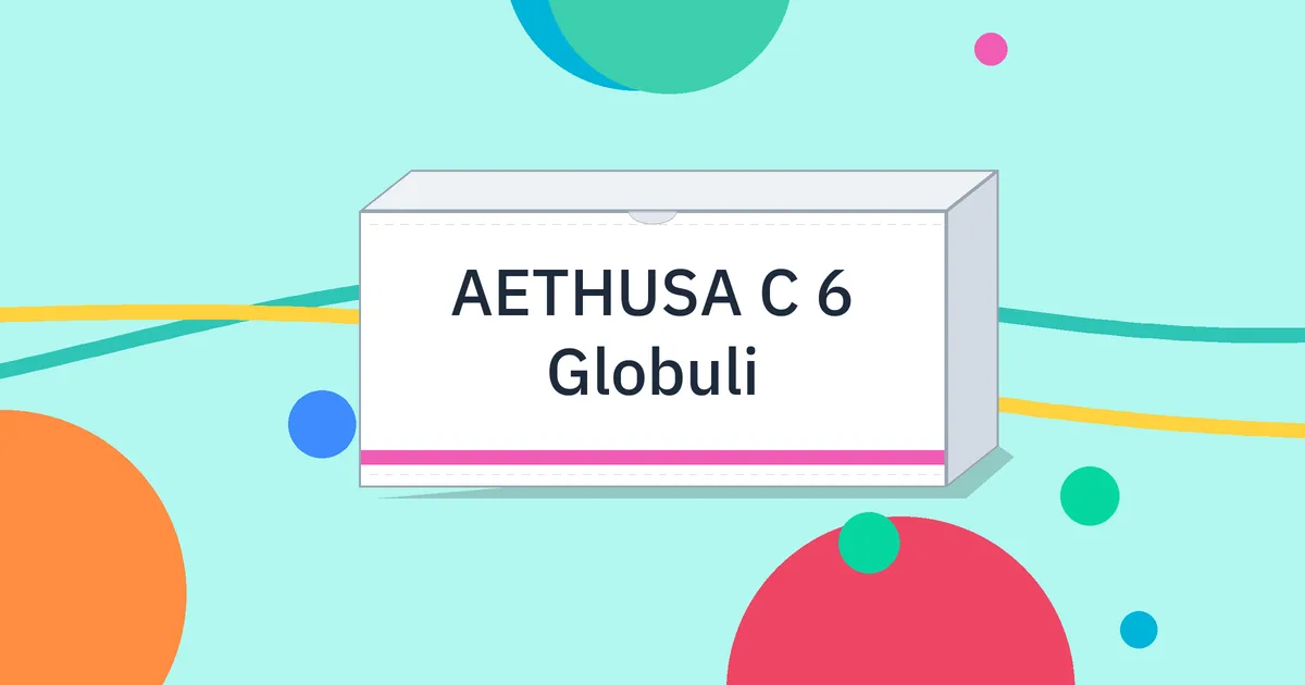 Symbolbild: Packung mit der Aufschrift AETHUSA C 6 Globuli (PZN 00000141) – Verfügbarkeit und Bezug in Apotheken in Frankfurt am Main