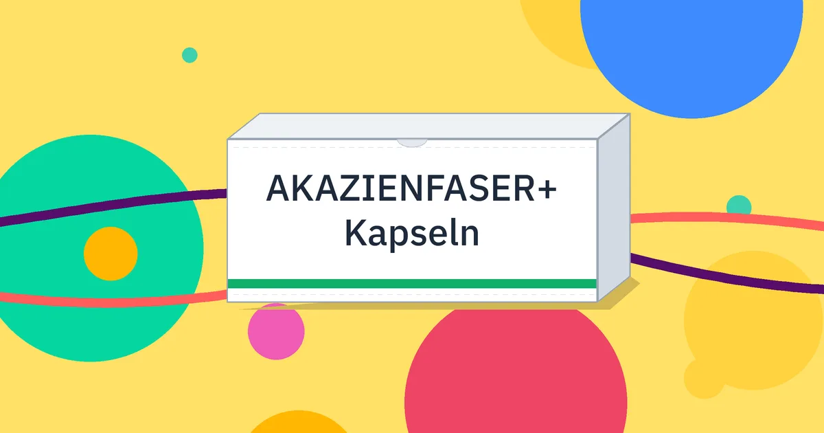 Symbolbild: Packung mit der Aufschrift AKAZIENFASER+ Kapseln (PZN 18852175) – Verfügbarkeit und Bezug in Apotheken in Frankfurt am Main
