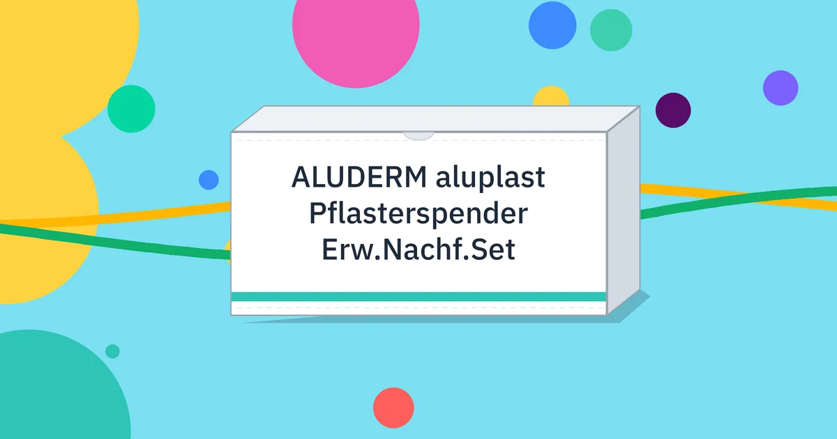 Symbolbild: Packung mit der Aufschrift ALUDERM aluplast Pflasterspender Erw.Nachf.Set (PZN 00204524) – Verfügbarkeit und Bezug in Apotheken in Frankfurt am Main