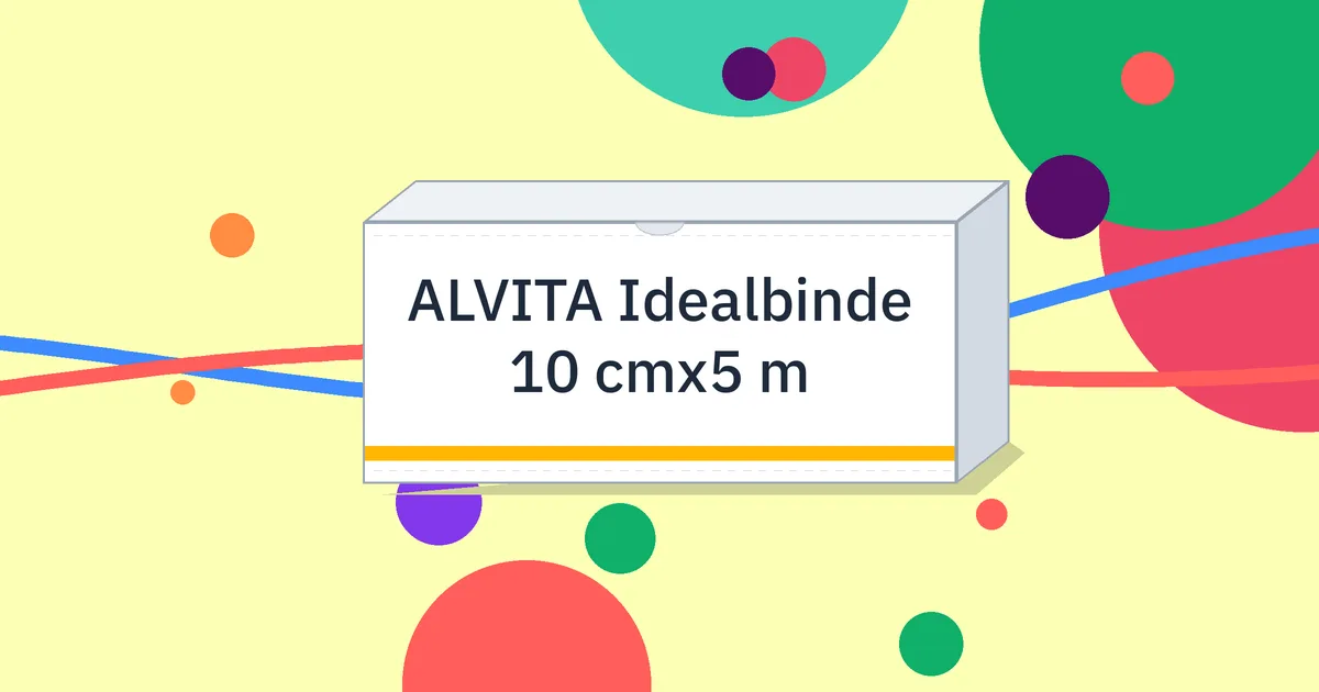 Symbolbild: Packung mit der Aufschrift ALVITA Idealbinde 10 cmx5 m (PZN 16811344) – Verfügbarkeit und Bezug in Apotheken in Frankfurt am Main