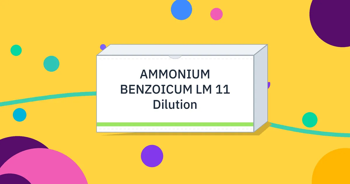 Symbolbild: Packung mit der Aufschrift AMMONIUM BENZOICUM LM 11 Dilution (PZN 13319921) – Verfügbarkeit und Bezug in Apotheken in Frankfurt am Main