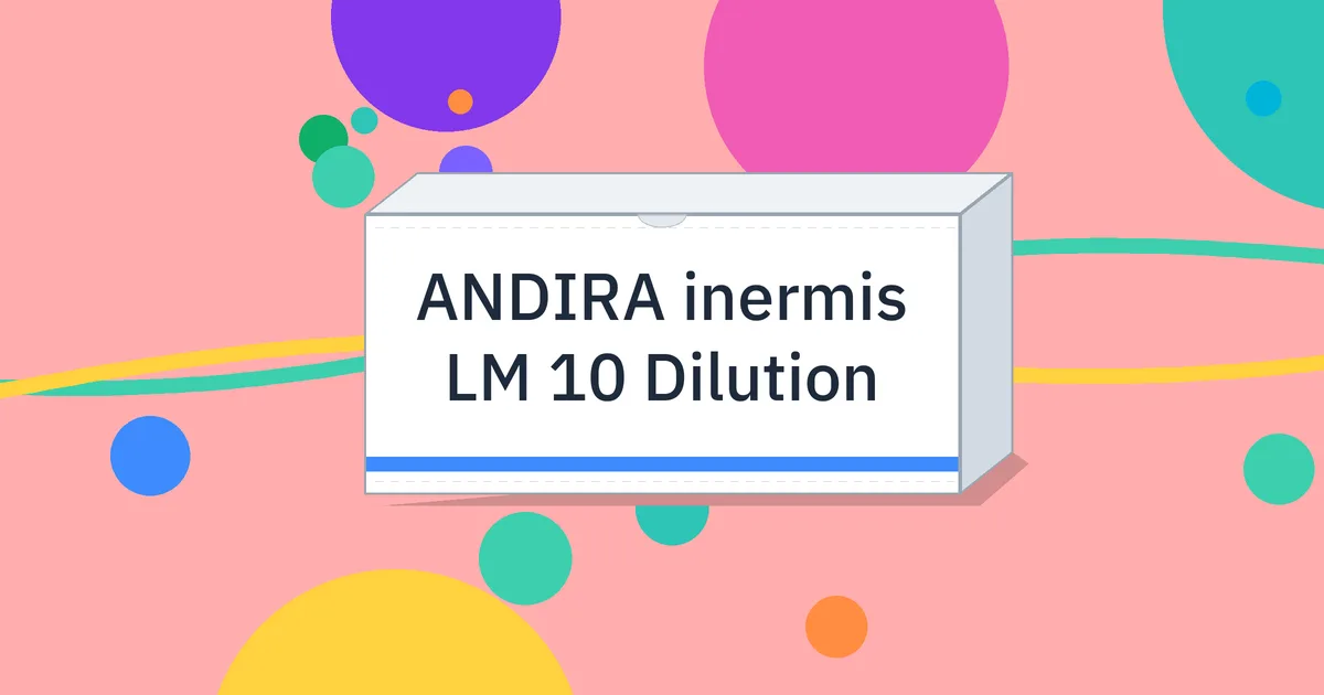 Symbolbild: Packung mit der Aufschrift ANDIRA inermis LM 10 Dilution (PZN 13329256) – Verfügbarkeit und Bezug in Apotheken in Frankfurt am Main