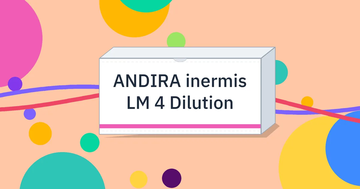 Symbolbild: Packung mit der Aufschrift ANDIRA inermis LM 4 Dilution (PZN 13329144) – Verfügbarkeit und Bezug in Apotheken in Frankfurt am Main