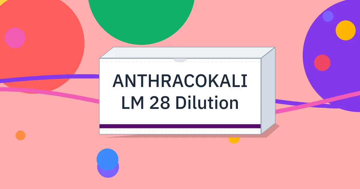 Symbolbild: Packung mit der Aufschrift ANTHRACOKALI LM 28 Dilution (PZN 13371413) – Verfügbarkeit und Bezug in Apotheken in Frankfurt am Main