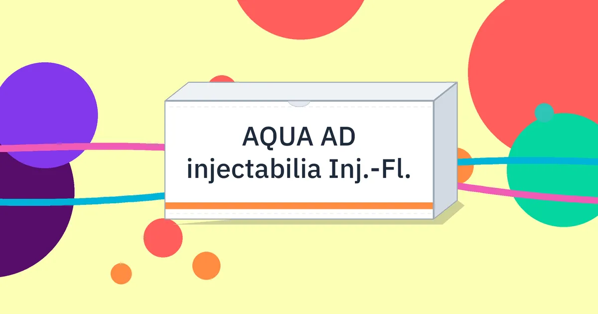 Symbolbild: Packung mit der Aufschrift AQUA AD injectabilia Inj.-Fl. (PZN 01957094) – Verfügbarkeit und Bezug in Apotheken in Frankfurt am Main