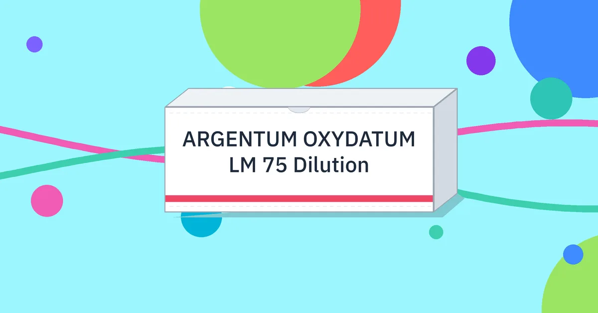 Symbolbild: Packung mit der Aufschrift ARGENTUM OXYDATUM LM 75 Dilution (PZN 12769361) – Verfügbarkeit und Bezug in Apotheken in Frankfurt am Main