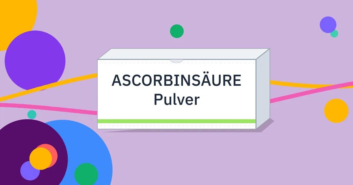 Symbolbild: Packung mit der Aufschrift ASCORBINSÄURE Pulver (PZN 13815755) – Verfügbarkeit und Bezug in Apotheken in Frankfurt am Main
