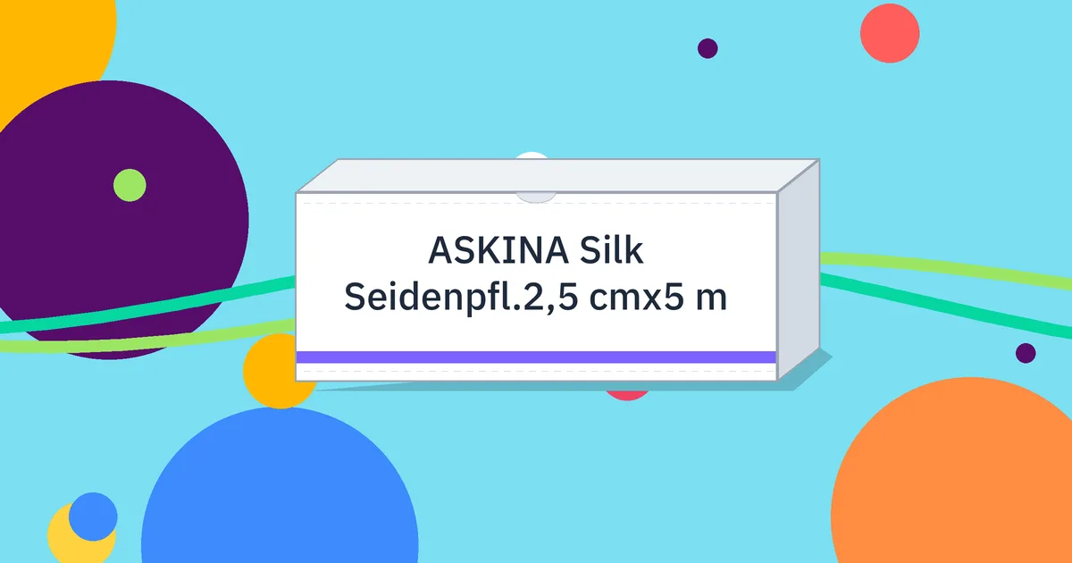 Symbolbild: Packung mit der Aufschrift ASKINA Silk Seidenpfl.2,5 cmx5 m (PZN 07430169) – Verfügbarkeit und Bezug in Apotheken in Frankfurt am Main