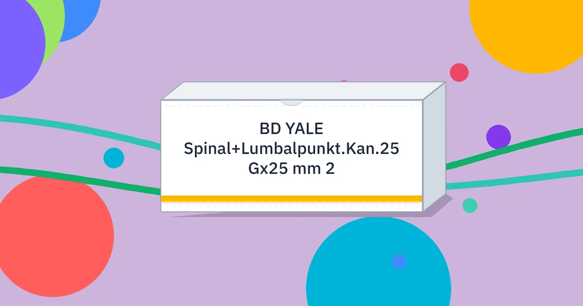 Symbolbild: Packung mit der Aufschrift BD YALE Spinal+Lumbalpunkt.Kan.25 Gx25 mm 2 (PZN 07546038) – Verfügbarkeit und Bezug in Apotheken in Frankfurt am Main