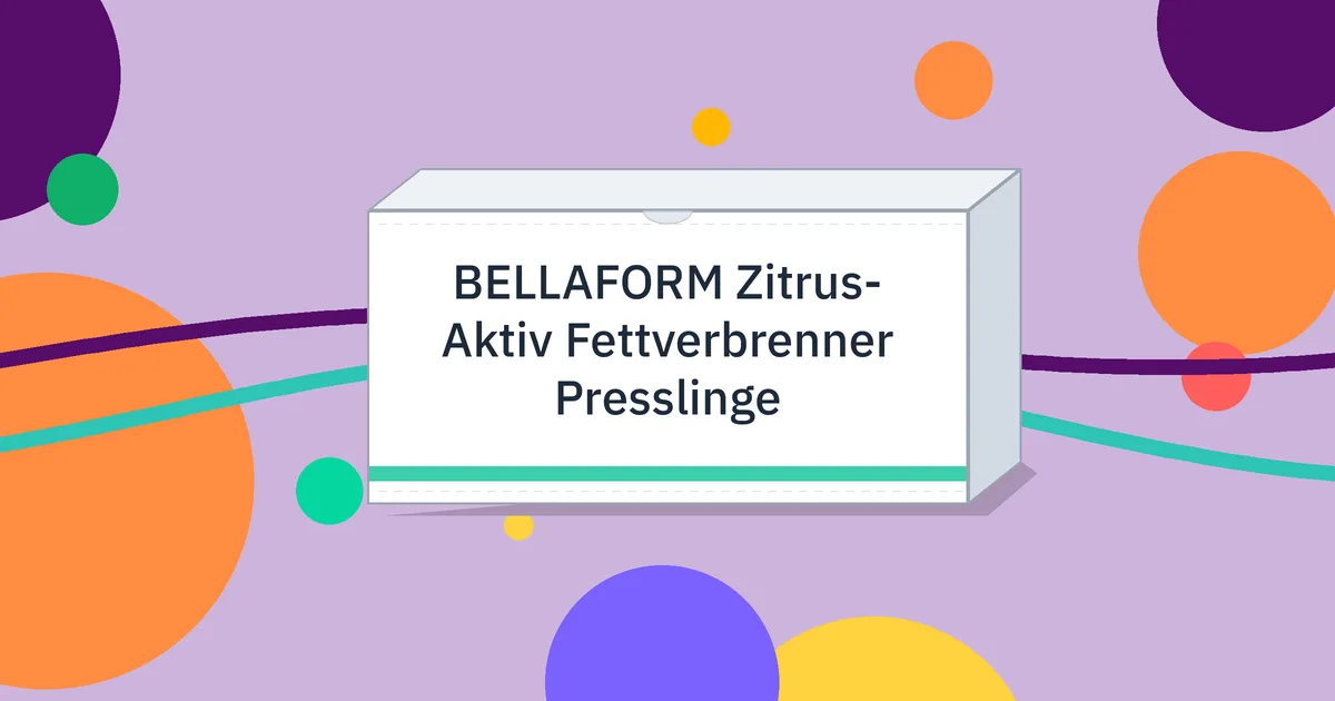 Symbolbild: Packung mit der Aufschrift BELLAFORM Zitrus-Aktiv Fettverbrenner Presslinge (PZN 14040138) – Verfügbarkeit und Bezug in Apotheken in Frankfurt am Main